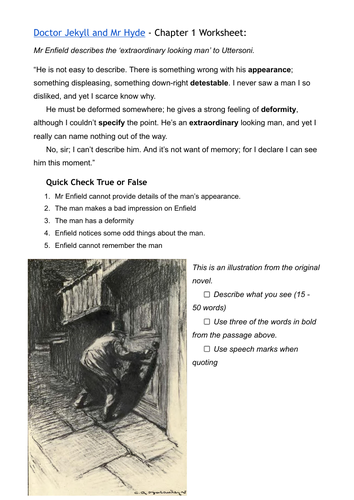 Doctor Jekyll & Mr Hyde - Chapter One | Teaching Resources