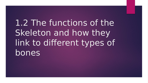 CTECH Sport Unit 1 Body Systems LO1 Skeletal System | Teaching Resources
