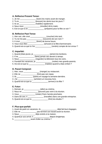 FRENCH GRAMMAR TEST | Teaching Resources