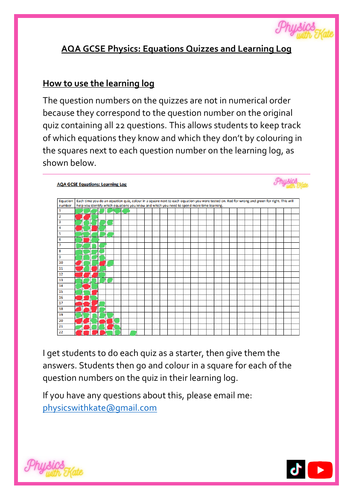 AQA GCSE Equation Quizzes | Teaching Resources AQA GCSE Equation Quizzes | Teaching Resources