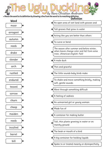 The Ugly Duckling Reading Worksheets | Teaching Resources