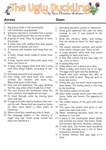 The Ugly Duckling Reading Worksheets | Teaching Resources