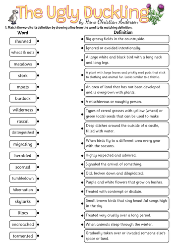 The Ugly Duckling Reading Worksheets | Teaching Resources