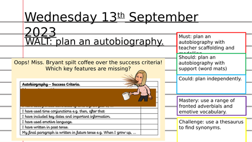 Autobiography Writing Unit Year 4 | Teaching Resources