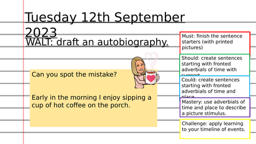 Autobiography Writing Unit Year 4 | Teaching Resources