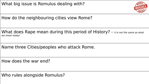 Foundations of Rome - Topic 1: Legendary Kings of Rome | Teaching Resources