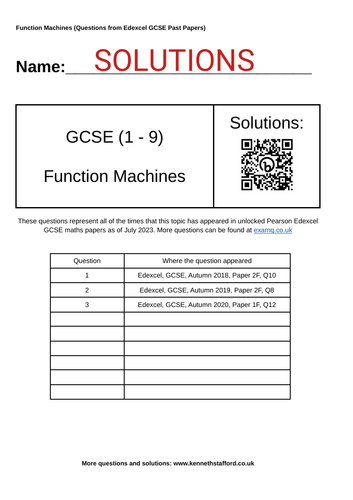 Function Machines. GCSE Maths Past Paper Questions. | Teaching Resources Function Machines. GCSE Maths Past Paper Questions. | Teaching Resources