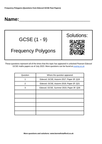 Frequency Polygons. GCSE Maths Past Paper Questions. | Teaching Resources Frequency Polygons. GCSE Maths Past Paper Questions. | Teaching Resources