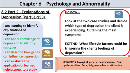 CIE Psychology and Abnormality - 6.2 explanations of depression ...