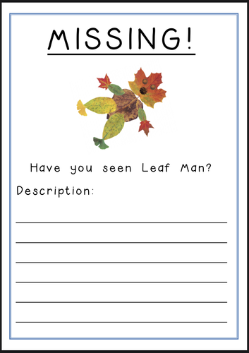 Leaf Man descriptive writing | Teaching Resources
