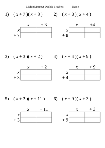 Algebra Set 3 Set of 10 worksheets | Teaching Resources