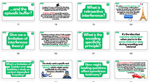 Memory - AQA A Level Psychology Flashcards | Teaching Resources