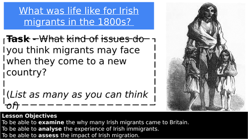 Migration SOW (KS3) - Lesson 9: Irish | Teaching Resources