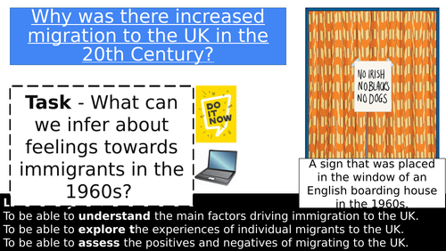 Migration SOW (KS3) - Lesson 11: 20th Century Migration | Teaching Resources