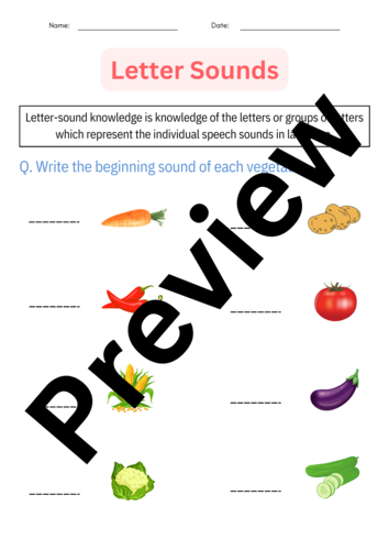 Printable Matching Beginning Letter Sounds Worksheet and Activities for ...