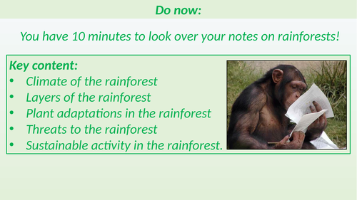 KS3 Geography - Tropical rainforests Full SoW - Geography - 12 lessons ...