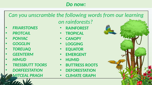 KS3 Geography - Tropical rainforests Full SoW - Geography - 12 lessons ...
