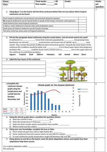 KS3 Geography - Tropical rainforests Full SoW - Geography - 12 lessons ...