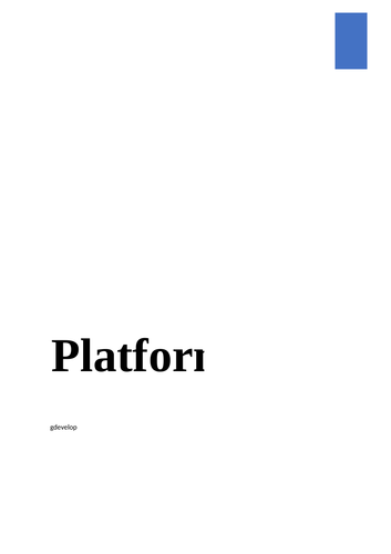 gDevelop Platformer Tutorial | Teaching Resources