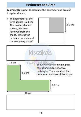 Level 1 Functional Skills Maths - Perimeter, Area, Volume Workbook ...