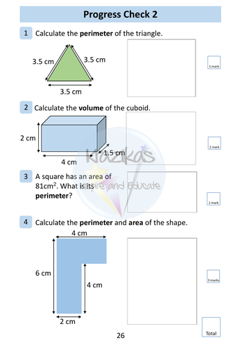 Level 1 Functional Skills Maths - Perimeter, Area, Volume Workbook ...