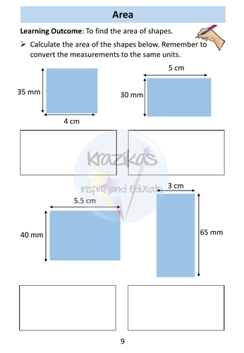 Level 1 Functional Skills Maths - Perimeter, Area, Volume Workbook ...