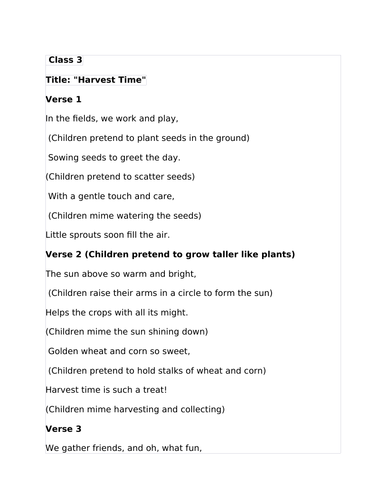 Harvest Festival Assembly Resource for Primary | Teaching Resources