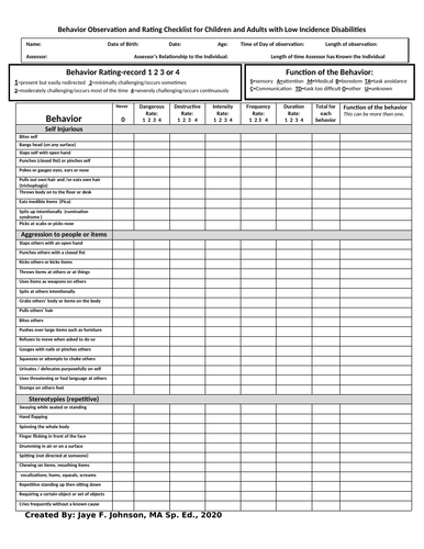 Assessment Checklist Bundle for Students With Low Incidence ...