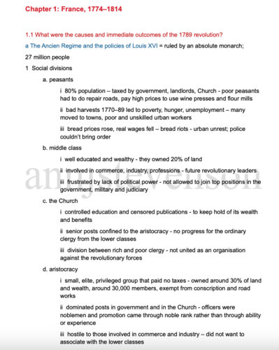 CIE AS History 9489: European option: Modern Europe, 1750–1921: France ...