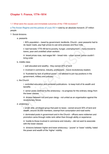 CIE AS History 9489: European option: Modern Europe, 1750–1921: France ...