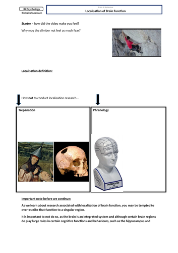 IB Psychology: Localisation of brain function | Teaching Resources IB Psychology: Localisation of brain function | Teaching Resources