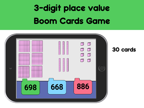 3-digit place value Boom Cards Game | Teaching Resources