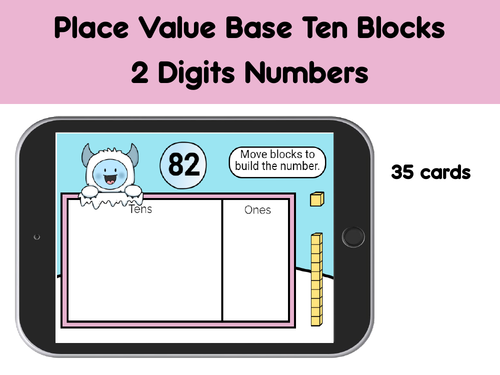 Place Value Base Ten Blocks 2 Digits Numbers | Teaching Resources