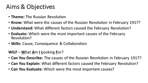 Causes of the Russian Revolution | Teaching Resources