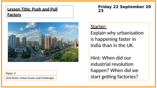 Urban Issues and Challenges - Rio GCSE Geography | Teaching Resources