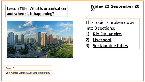 Urban Issues and Challenges - Rio GCSE Geography | Teaching Resources