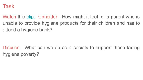 Hygiene Poverty Form Time Tutorial / Assembly | Teaching Resources