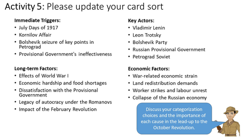 Card Sort: What were the causes of the Russian Revolution in October ...