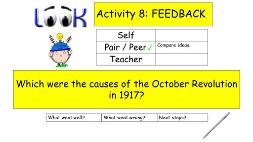 Card Sort: What were the causes of the Russian Revolution in October ...