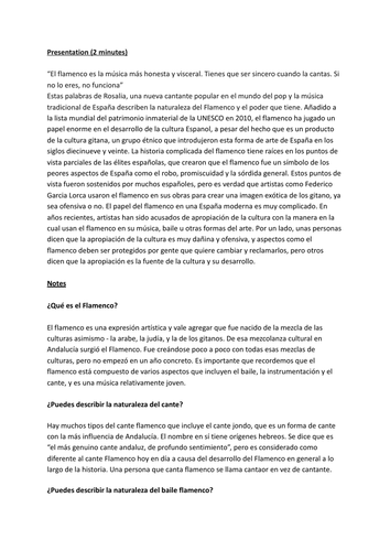 GRADE A A-Level Spanish IRP Presentation and Notes | Teaching Resources