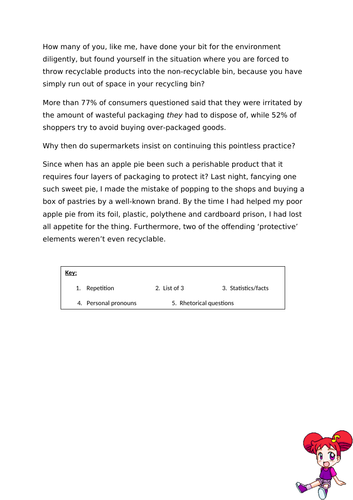 Environment Persuasive Speeches Year 5/6 | Teaching Resources