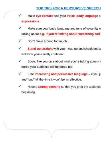 Environment Persuasive Speeches Year 5/6 | Teaching Resources