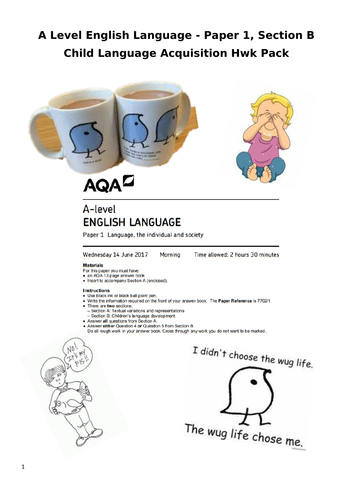 AQA A Level English Language Child Language Acquisition Spoken SOW ...