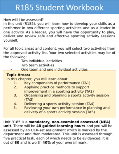 R185 - Student Workbook | Teaching Resources