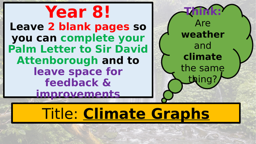 KS3 Sustainability: L8: Rainforest Climate Graph | Teaching Resources