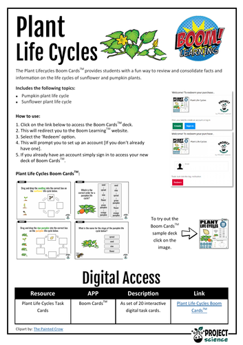 Plant Life Cycles Boom Cards™ - Distance Learning | Teaching Resources