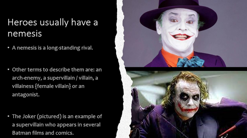 12 Essential English – Hero and Villain Pop Culture Unit – Conventions ...