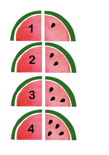 Watermelon Maths game. Matching numbers and quanities 1-10 | Teaching ...