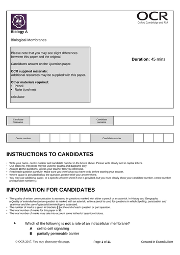 OCR A end of unit tests with MS yr 12 | Teaching Resources