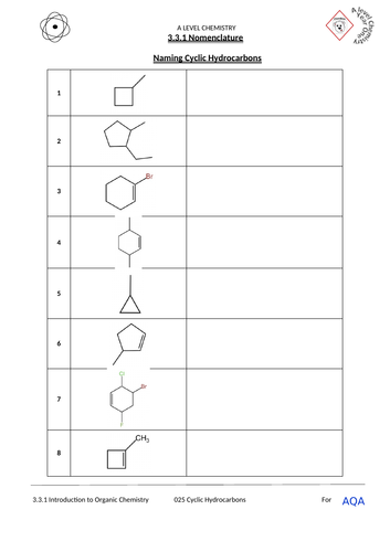 3.3.1 Naming Cycloalkanes and Cycloalkenes - Organic Nomenclature ...